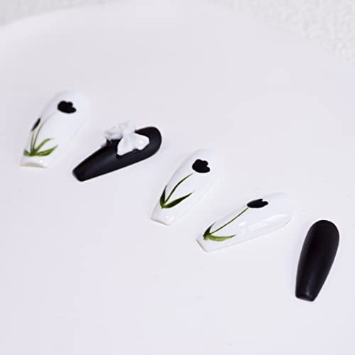 Shnwu Press On Nails Early Spring Long Handmade Reusable Seven Layers Gel Uv Finish False