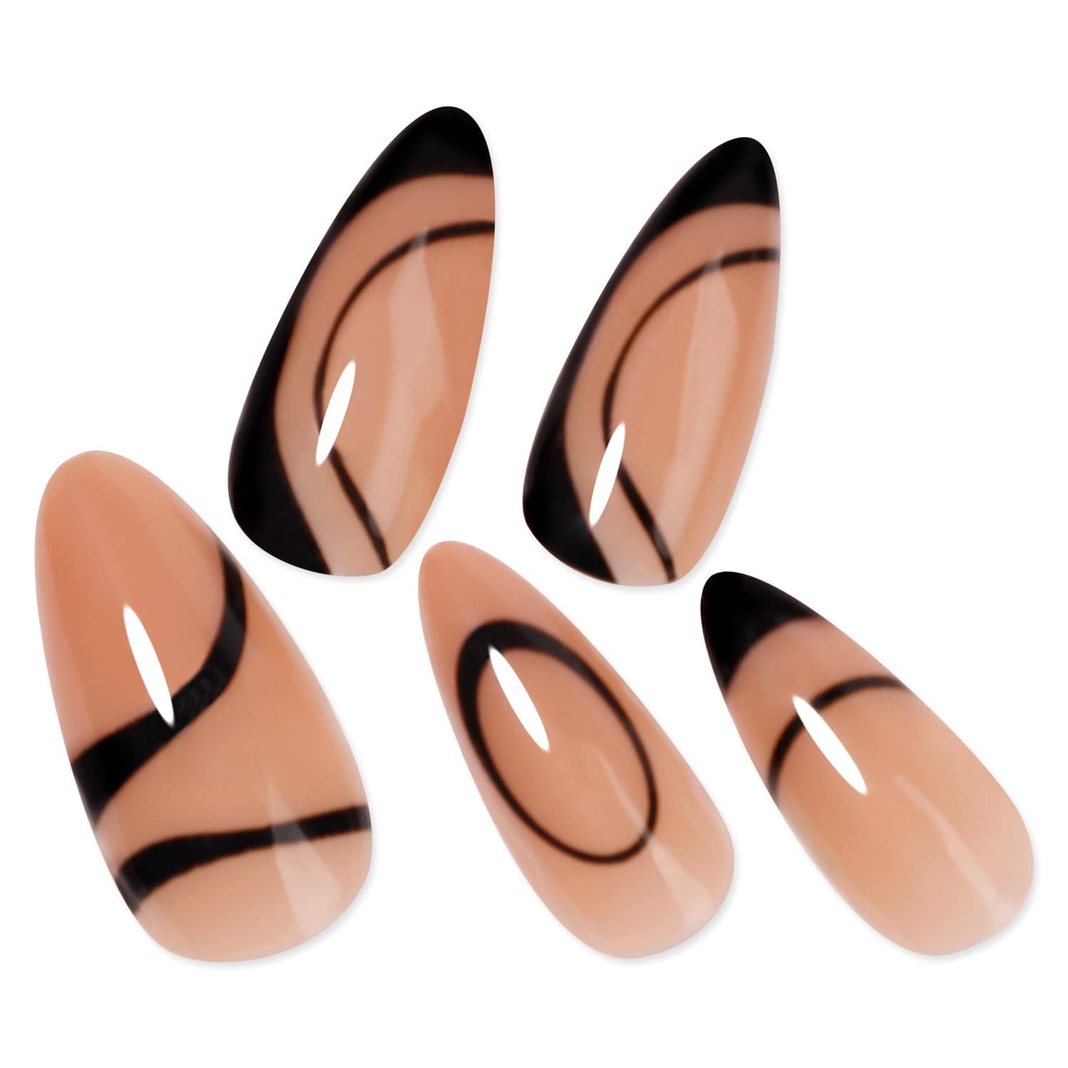 Shnwu Press On Nails Medium Almond Press Nails Stick On Nails Acrylic False Fake Nails With
