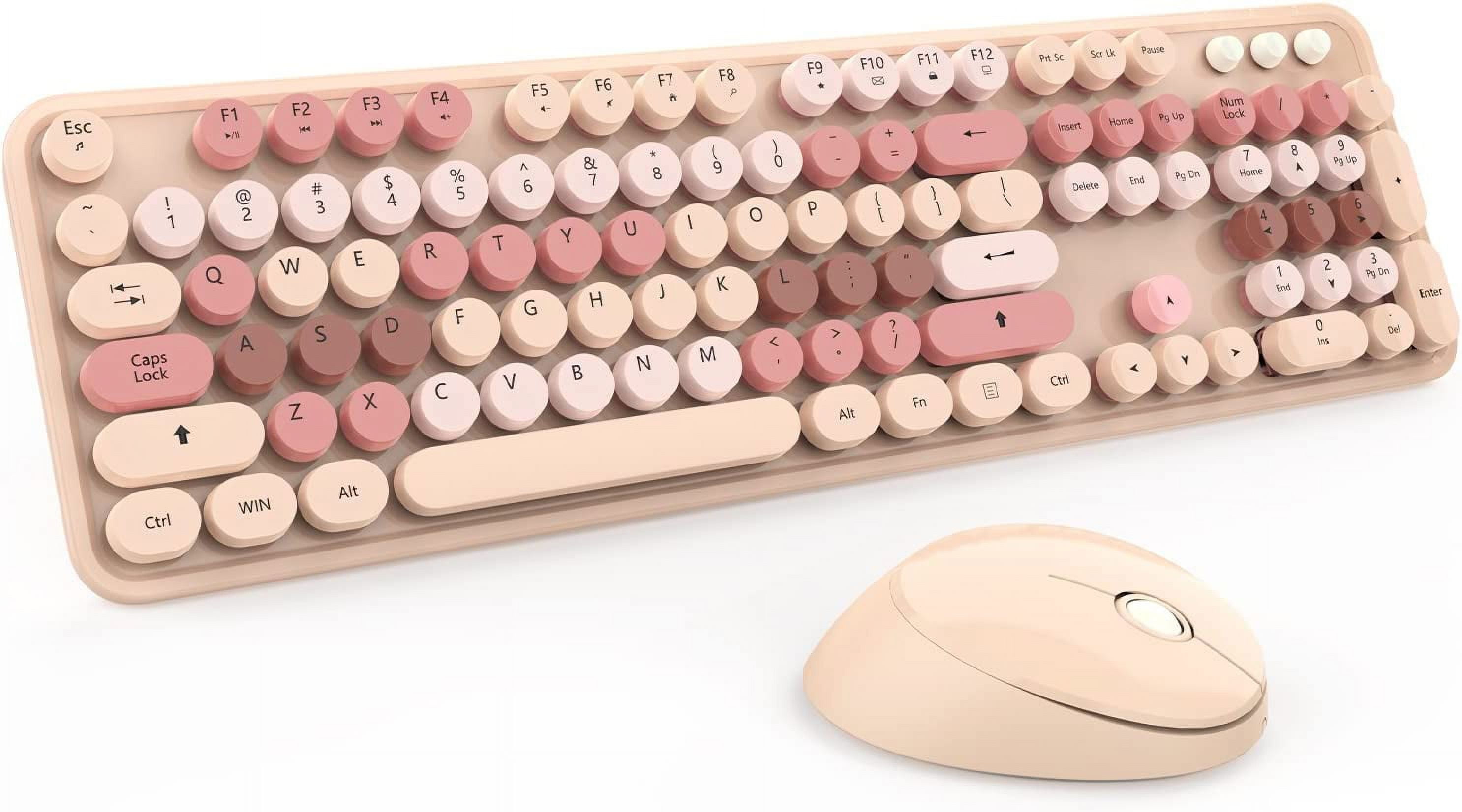 SHNWU Wireless Keyboard and Mouse, Cute Keyboard and Mouse, 2.4G ...