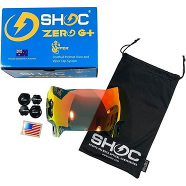 SHOC Zero G Plus Youth Football Helmet Visor - Clear, Tinted Style with Sun Protection and Clips ...