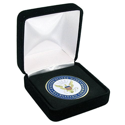 SHOP AWARDS AND GIFTS Black Velour Coin Presentation Box, Holds 1-1/2 ...