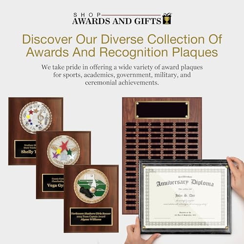 SHOP AWARDS AND GIFTS Perpetual Plaque Award Multiple Name Plate Holder ...