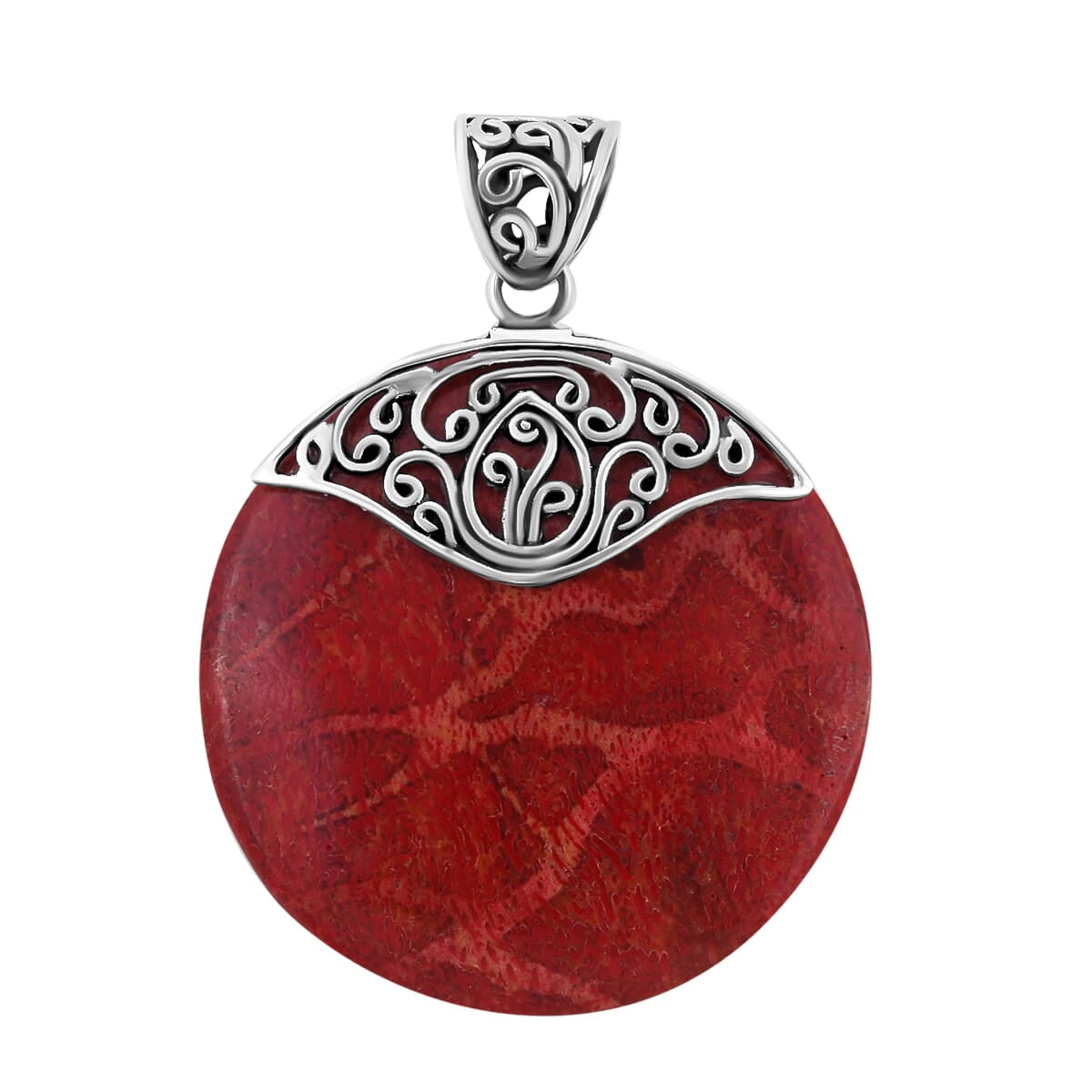 925 Sterling Silver Red Coral Pendant for Women Jewelry Birthday Gifts Valentines Day Gifts ...