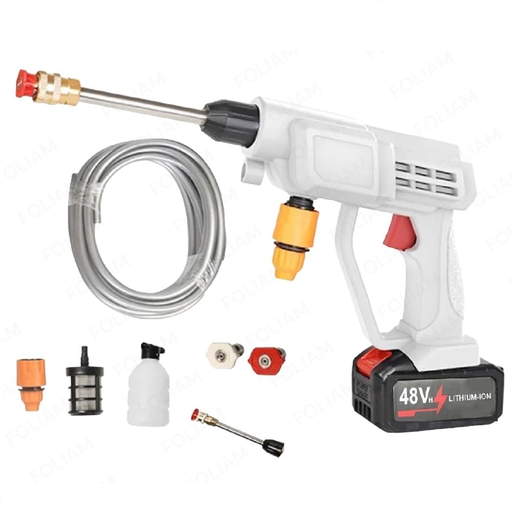 SHOPARAM Heavy White Wireless High Pressure Washer Water Spray Gun for ...