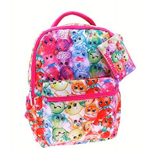 "Shopkins 16"" School Book Bag Backpack with Zipper Case and ...