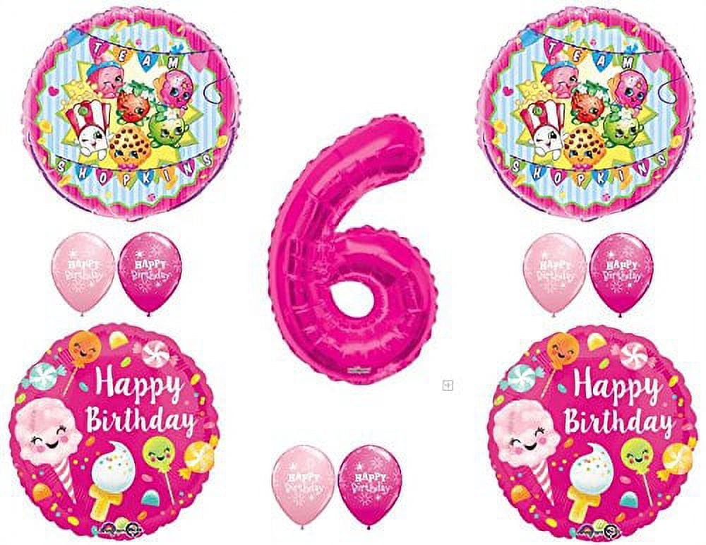 SHOPKINS 6th Sixth SUGAR Filled BIRTHDAY PARTY Balloons Decorations ...