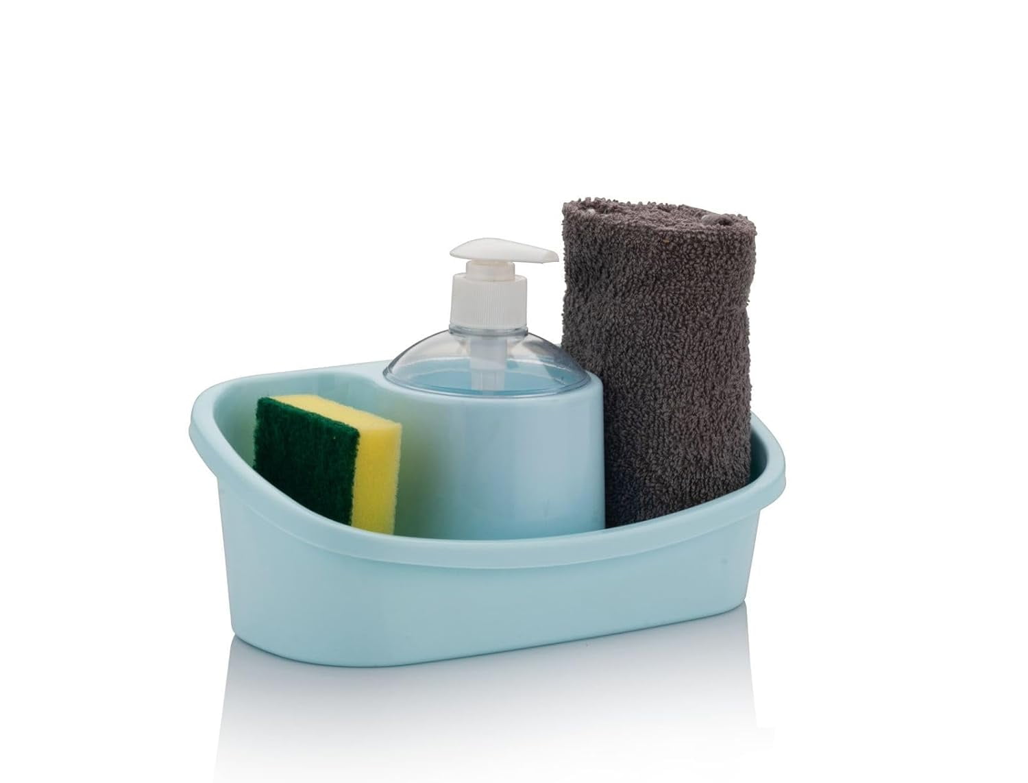 SHOPPIE Plastic Liquid Soap Dispenser Pump with Sponge Holder 250ml ...