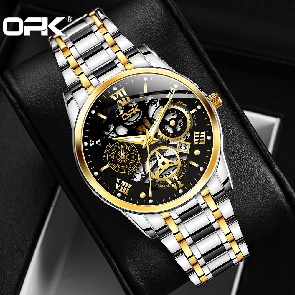 SHORLAM Men's Business Quartz Watch 1.5in Stainless Steel Waterproof ...