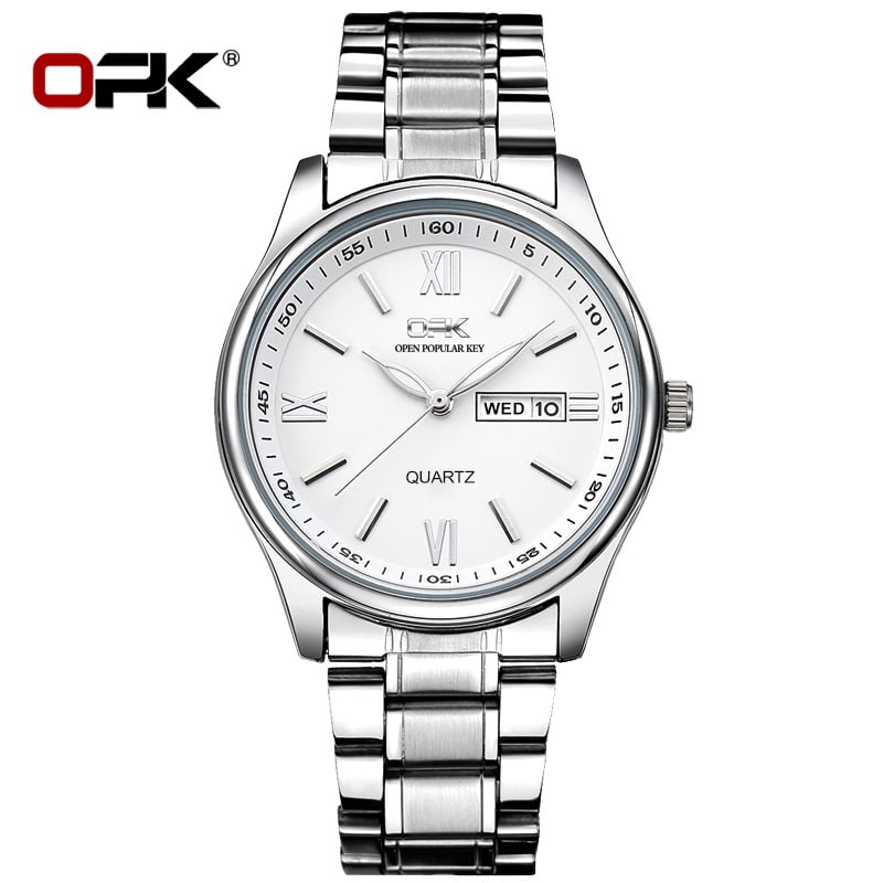 SHORLAM Men's Quartz 38mm Waterproof Dual Calendar Dress Watch ...