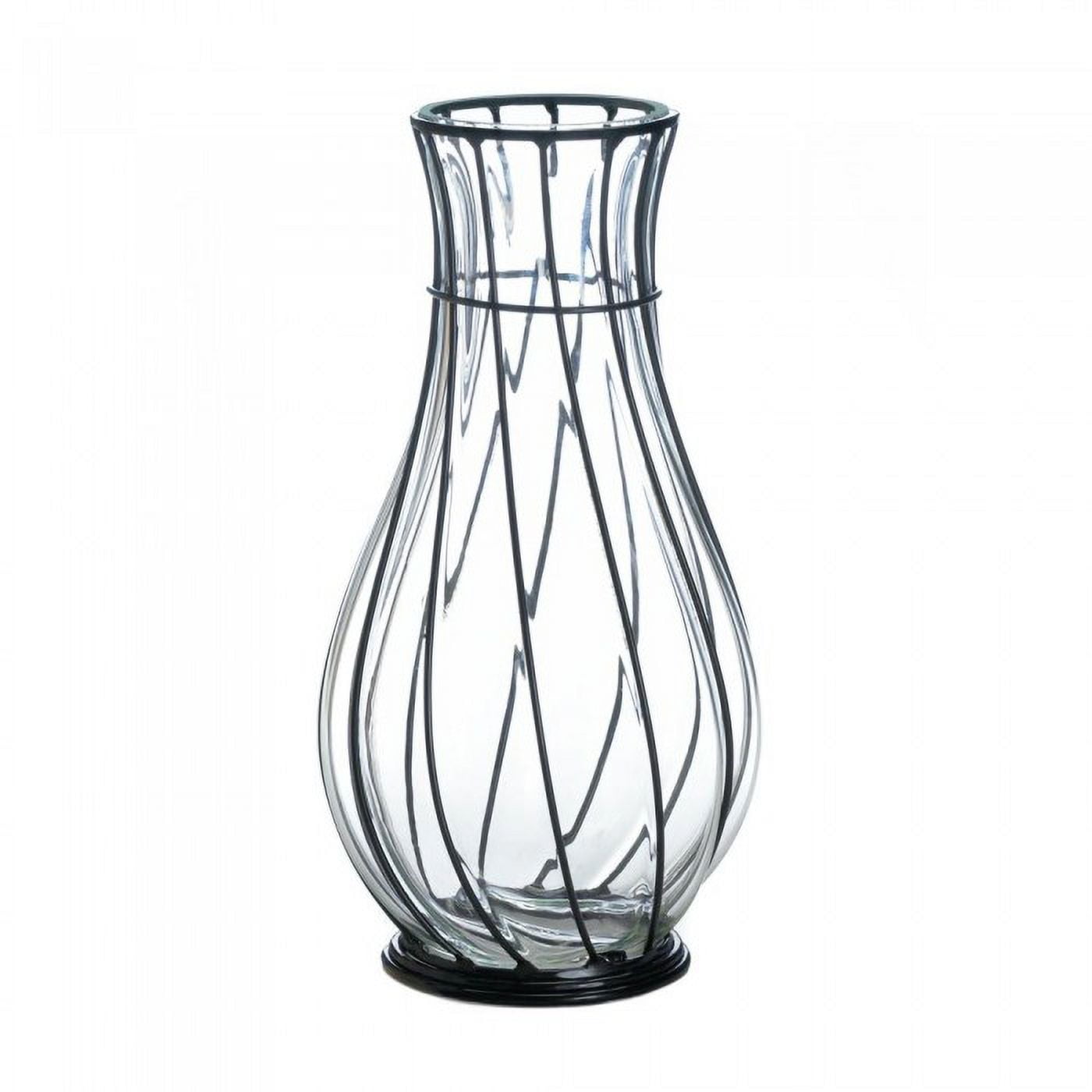 Accent Plus Short Glass Metal Vase - Walmart.com