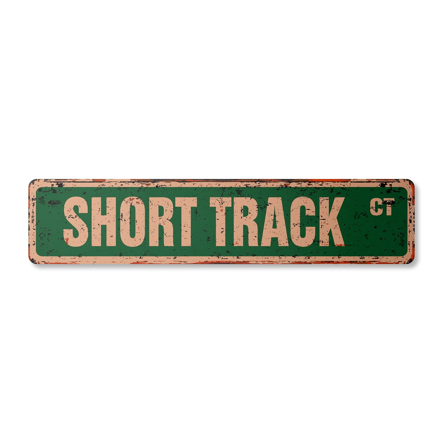 SHORT TRACK Vintage Aluminum Street Sign race racer competition tires ...