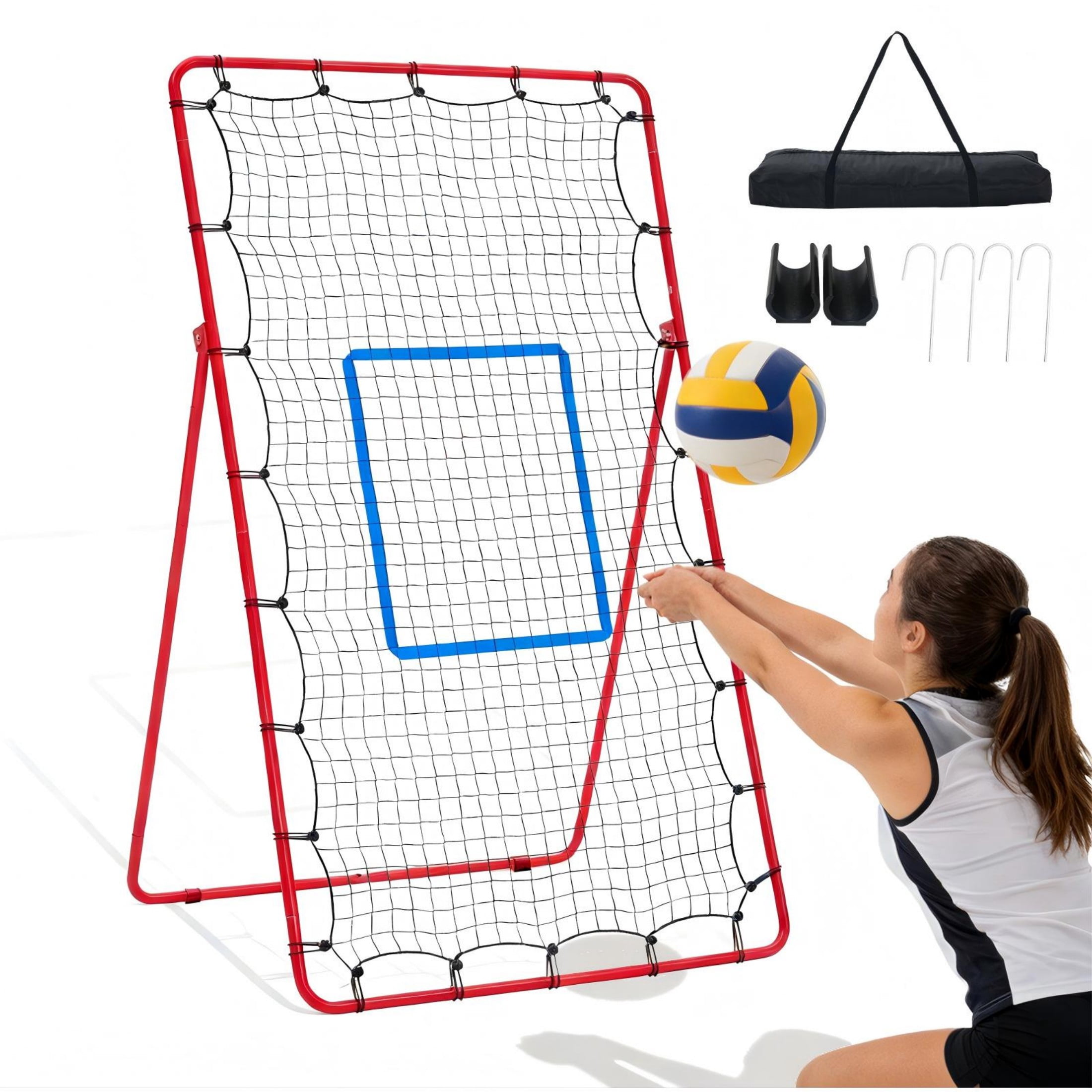 SHOUFTW 7x4 ft Volleyball Rebounder Net-Multi-Sport Training Bounce ...