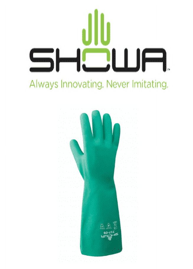 SHOWA 727 Nitrile Unlined Chemical Resistant Safety Work Glove Size 9 ...