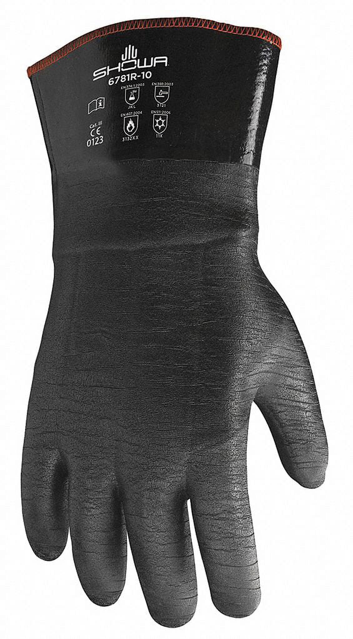 SHOWA Insulated Neoprene 12" Gauntlet Glove, Black, Rough, Large - 1 DZ ...