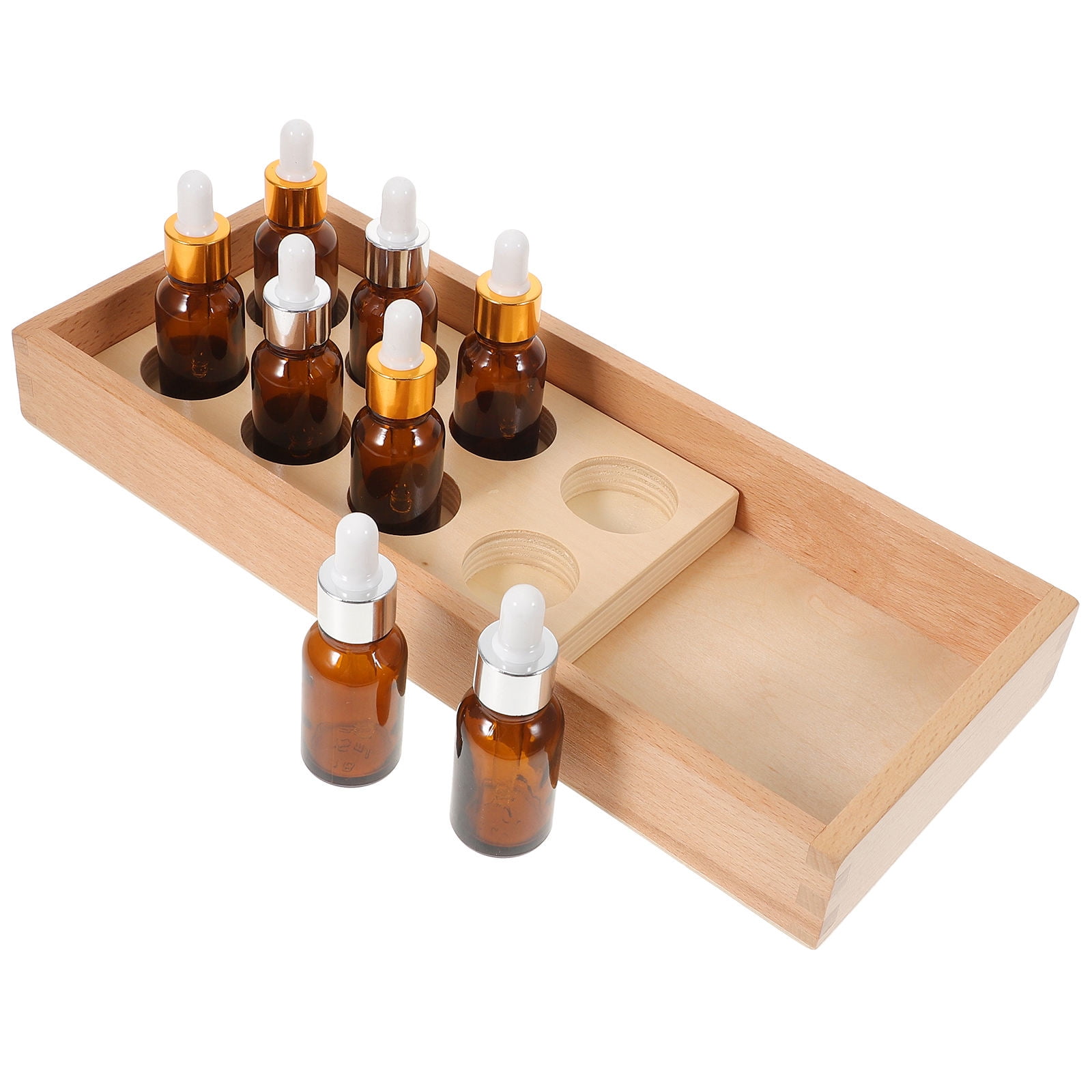 SHOWERORO 1 Set Montessori Taste Bottle Toy Assorted Color Wood Glass ...