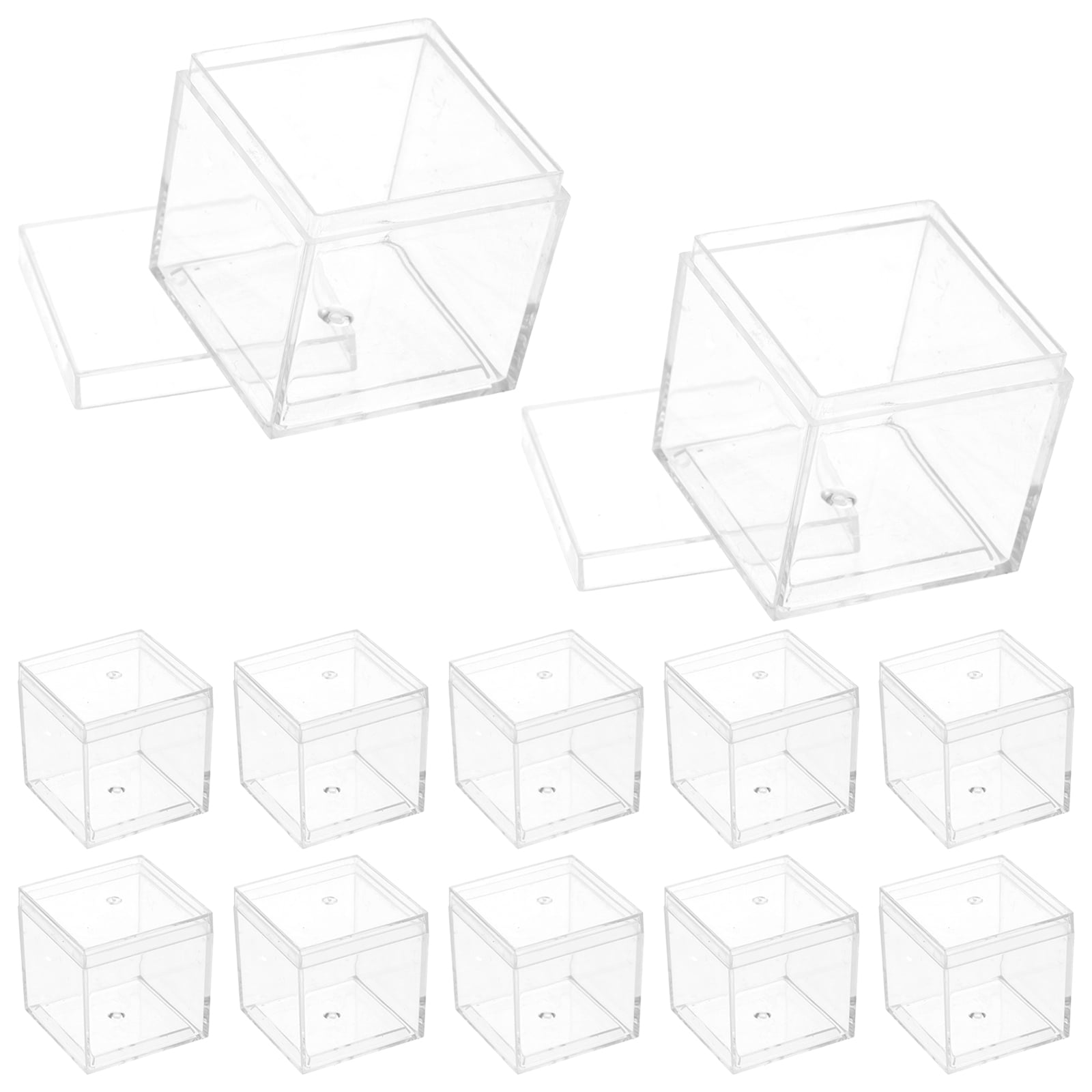 SHOWERORO 12Pcs 1.3in Stackable Design Specimen Case Transparent ...