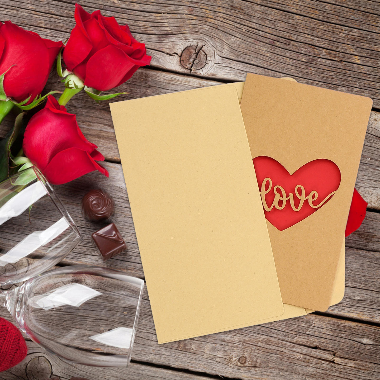 SHOWERORO 12Pcs Decorative Invitation Card Red and Light Yellow for ...