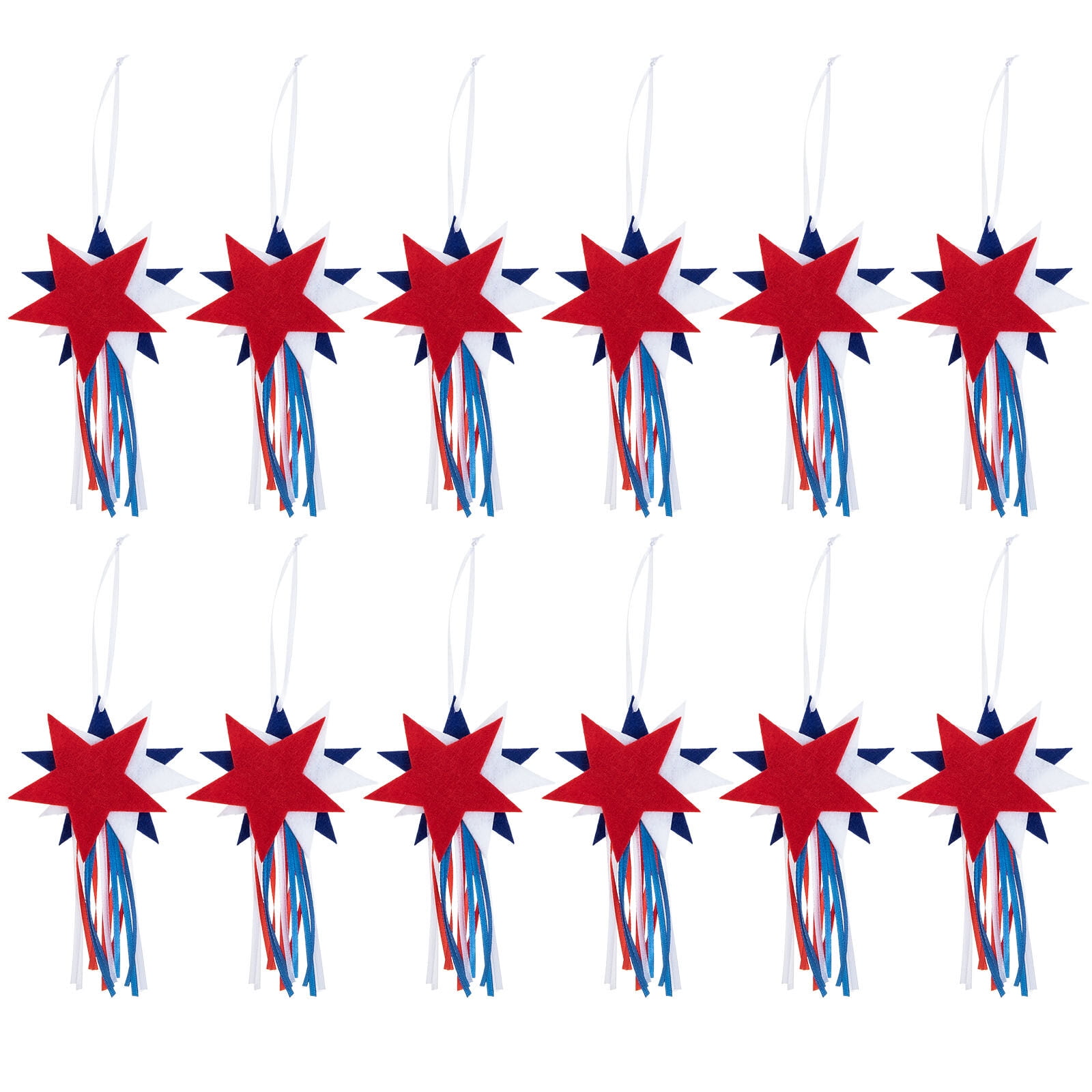 SHOWERORO 12Pcs Patriotic Party Favor Textile Pendant in Multi Color ...