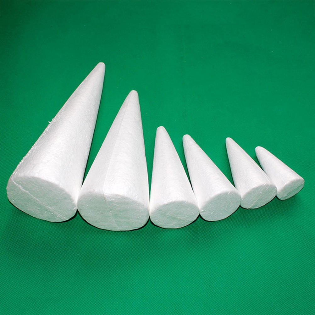 SHOWERORO 12Pcs White Foam Cones for Children and All Ages Craft ...