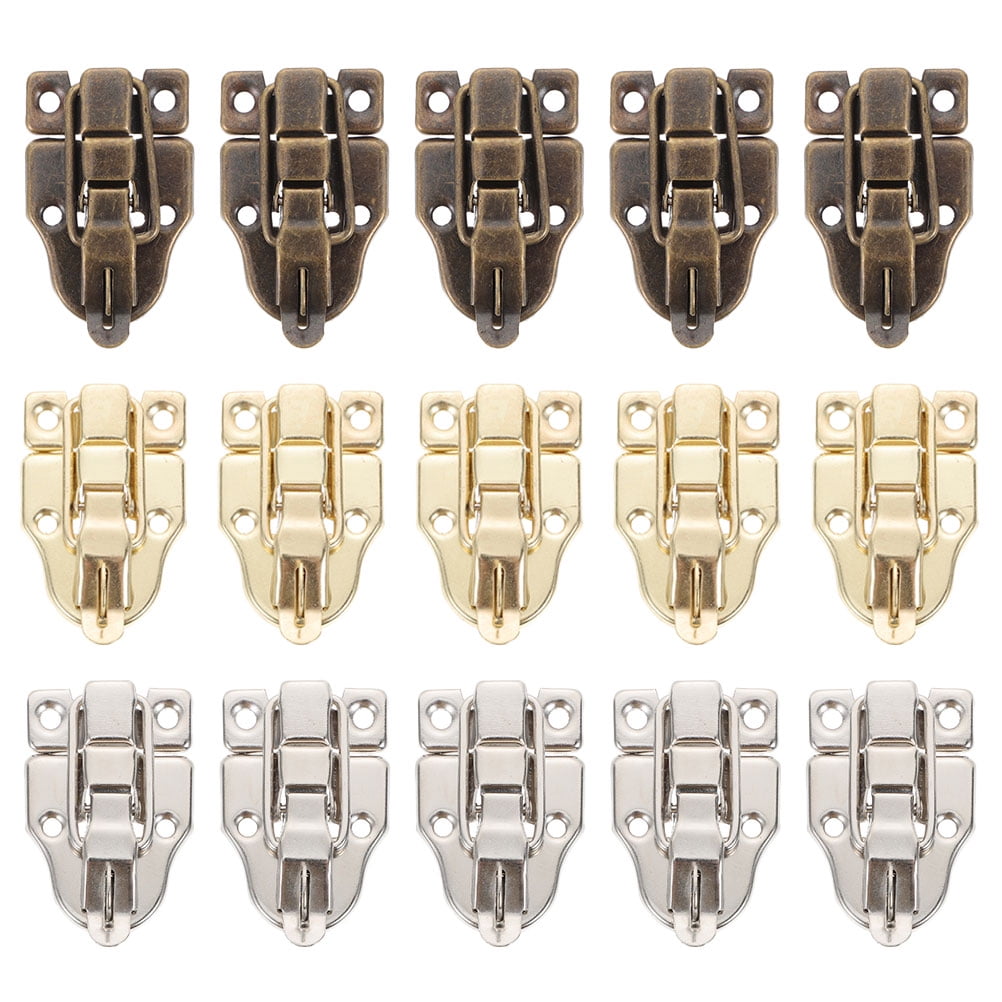 SHOWERORO 15Pcs Small Hasp for Jewelry Box Hasp Lock Iron with Duckbill ...