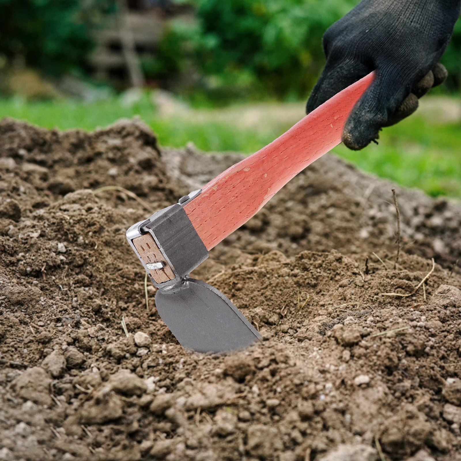 SHOWERORO 1Pack L-Shaped Iron Wood Handheld Small Hoe For Gardening 15 ...