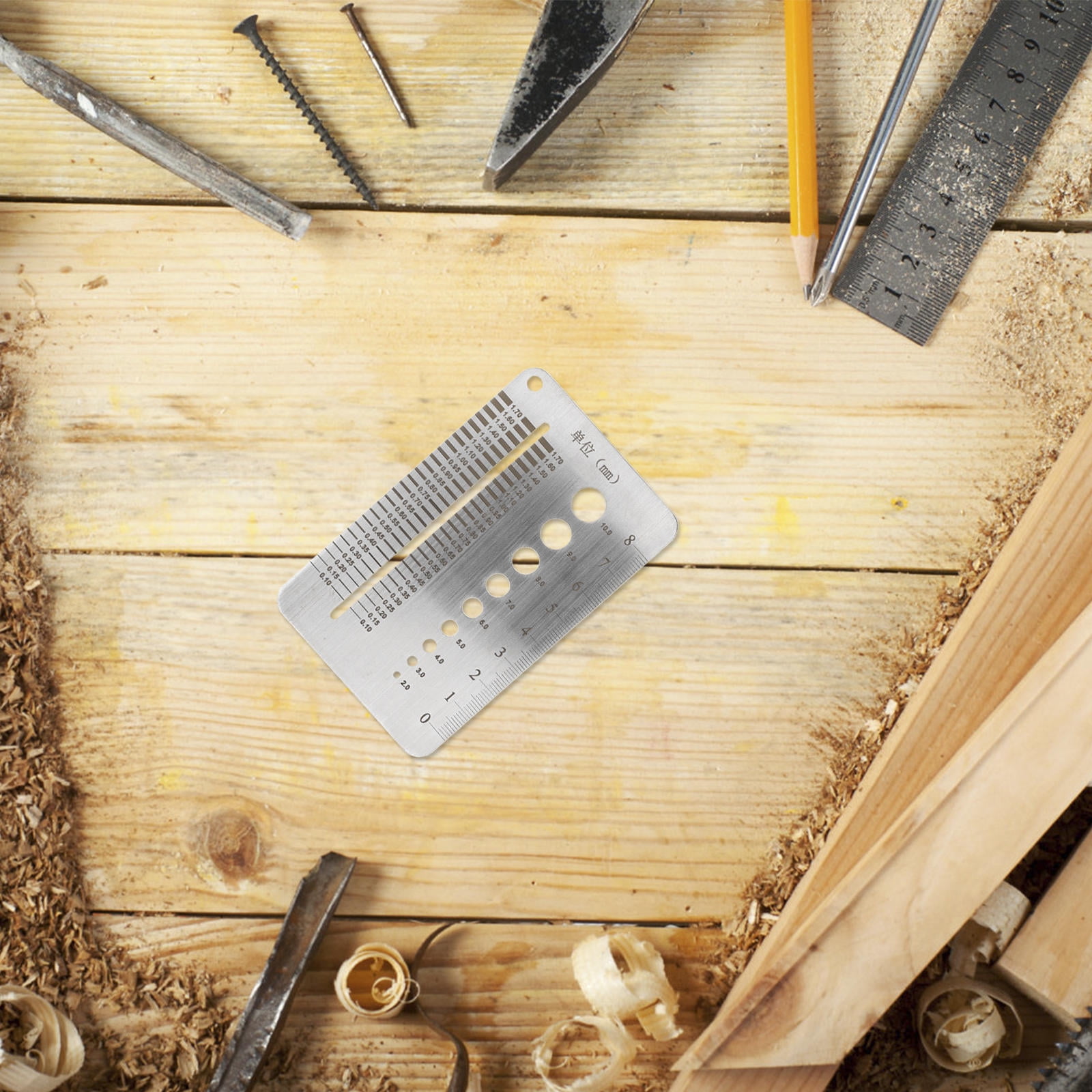 SHOWERORO 1Pack Measuring Feeler Gauge Silver Color Width Measuring ...