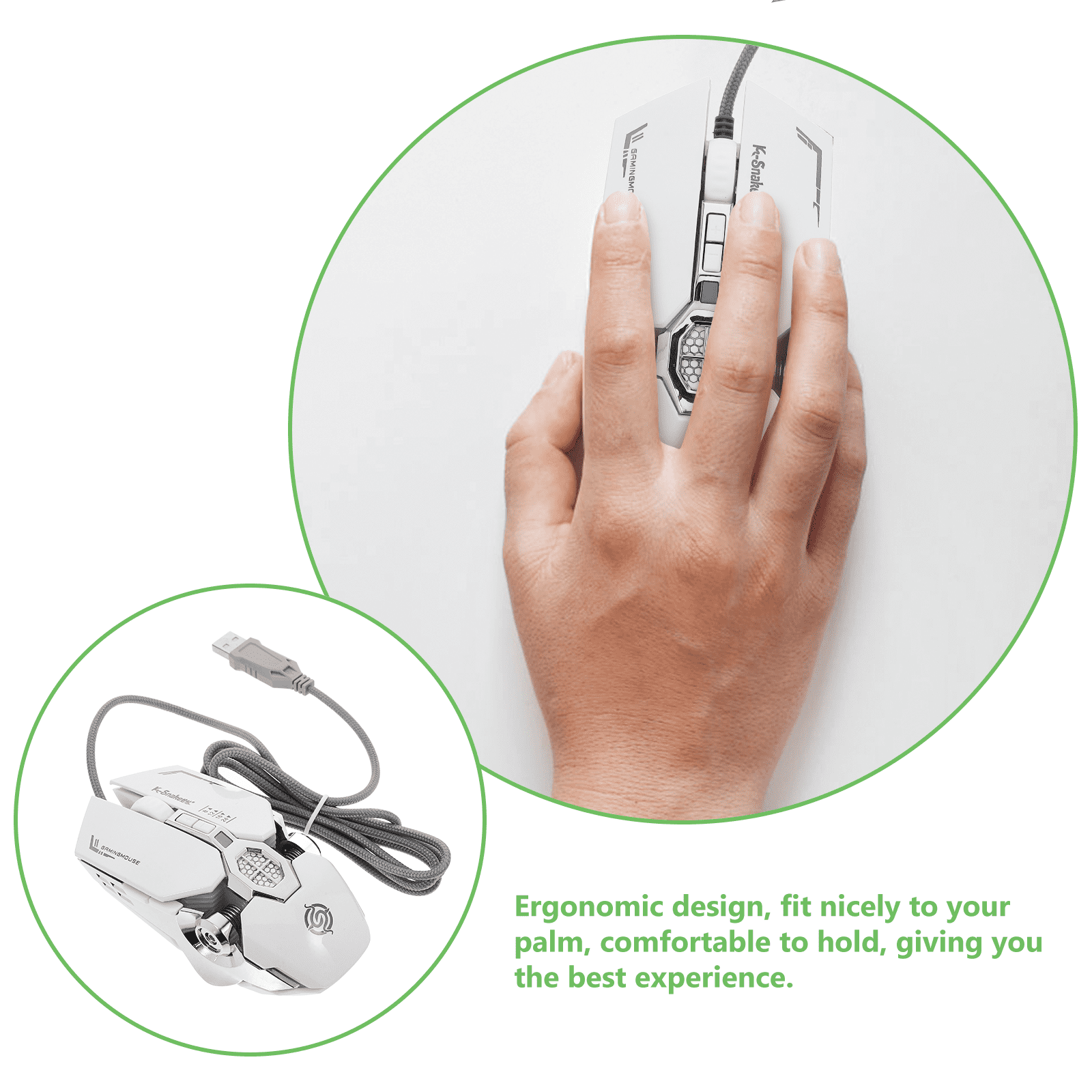 SHOWERORO 1Pc Ergonomic Plastic Controller for Gamers with RGB Lighting ...