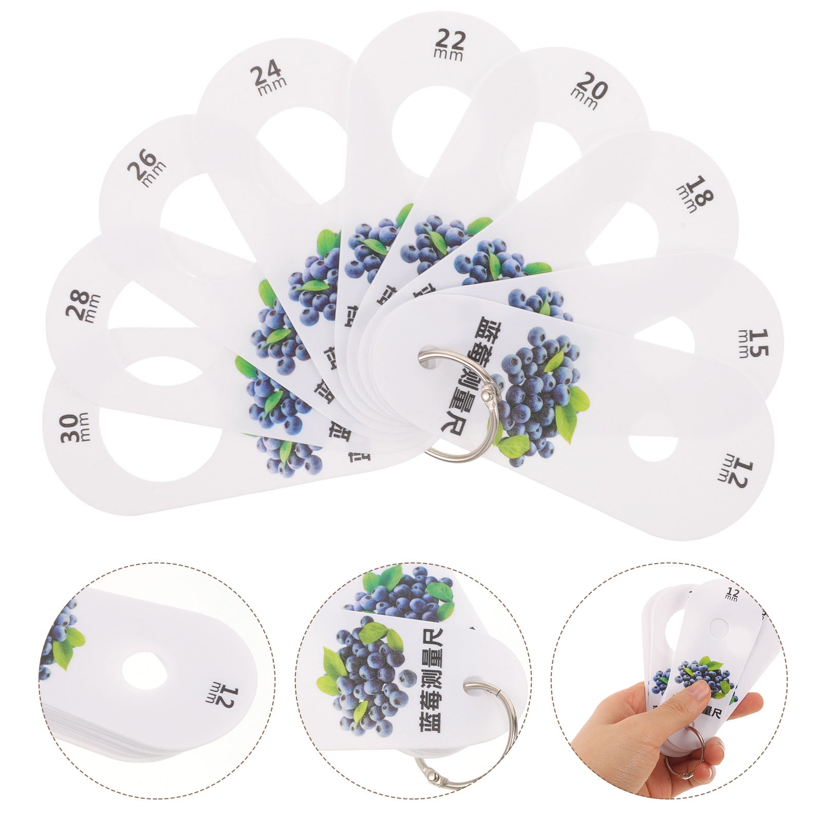 SHOWERORO 1Set Blueberry Measurement Tool Rectangular Ruler for Fruits ...