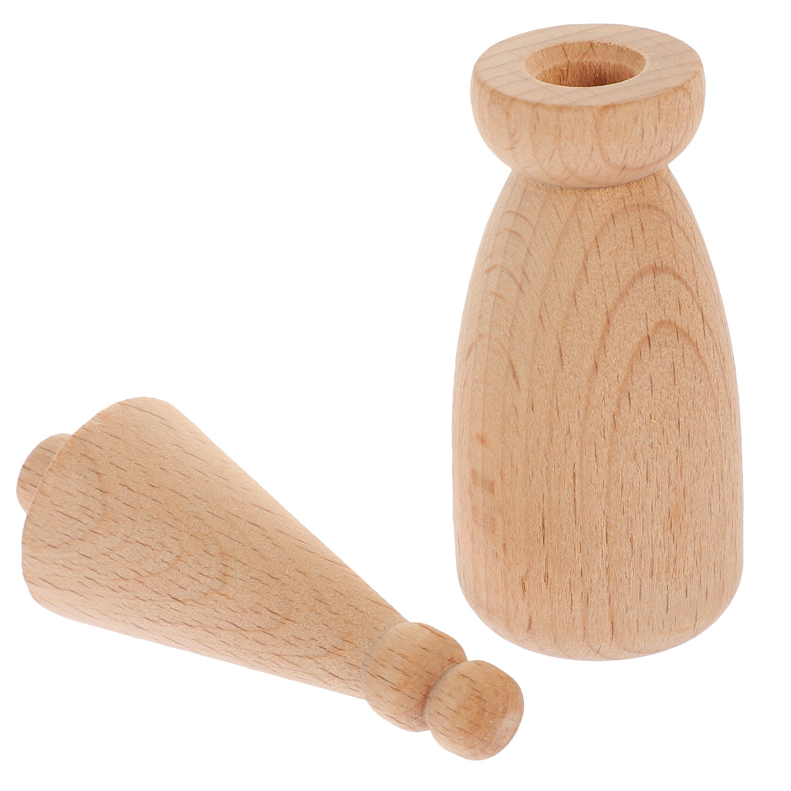 SHOWERORO 1Set Wood Peg People Khaki Color for DIY Drawing Role Playing ...