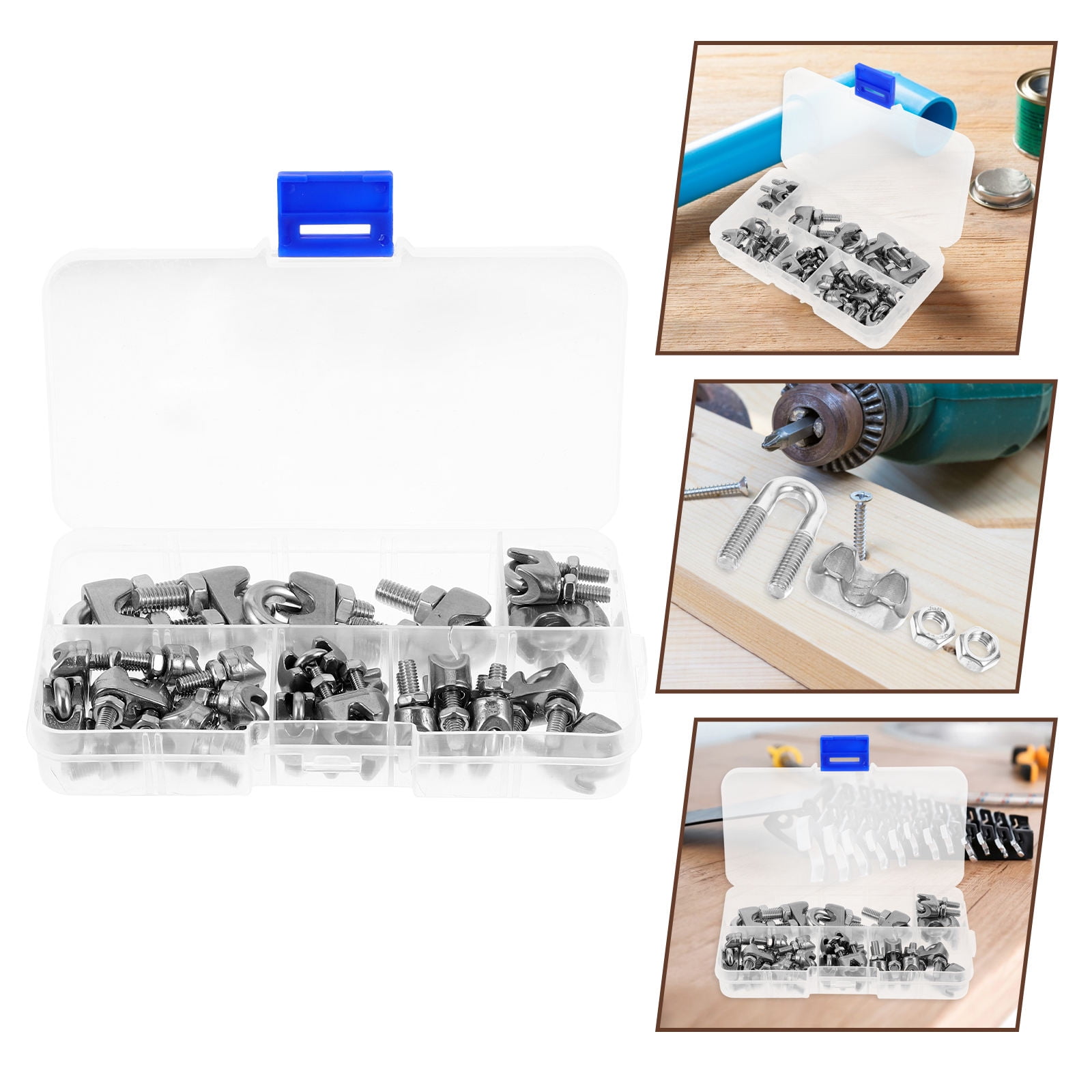 SHOWERORO 25Pcs U-shaped Wire Clamps for Steel Cable 304 Stainless ...