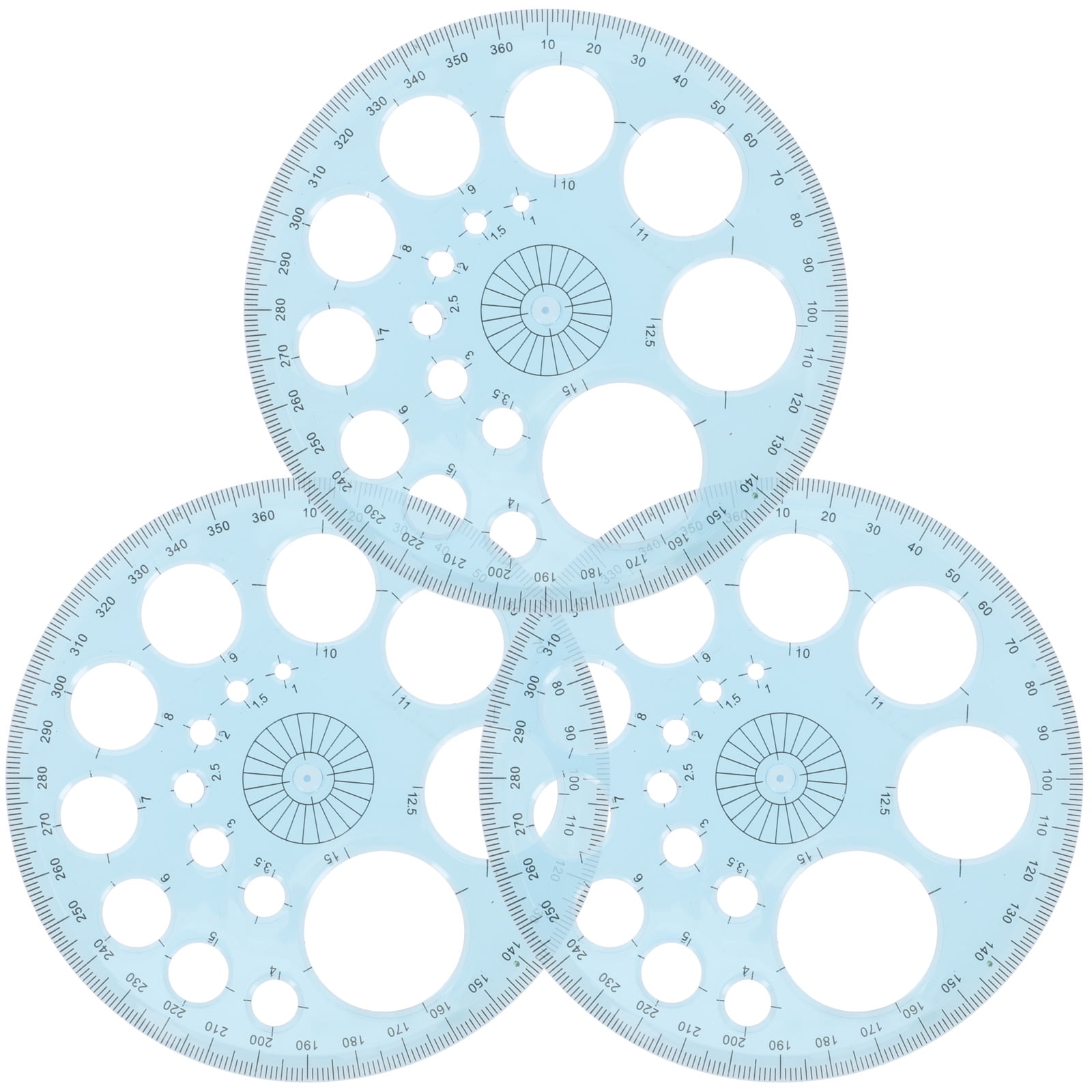 SHOWERORO 3Pcs Multi-Function Protractor for School Teaching Sky-Blue ...
