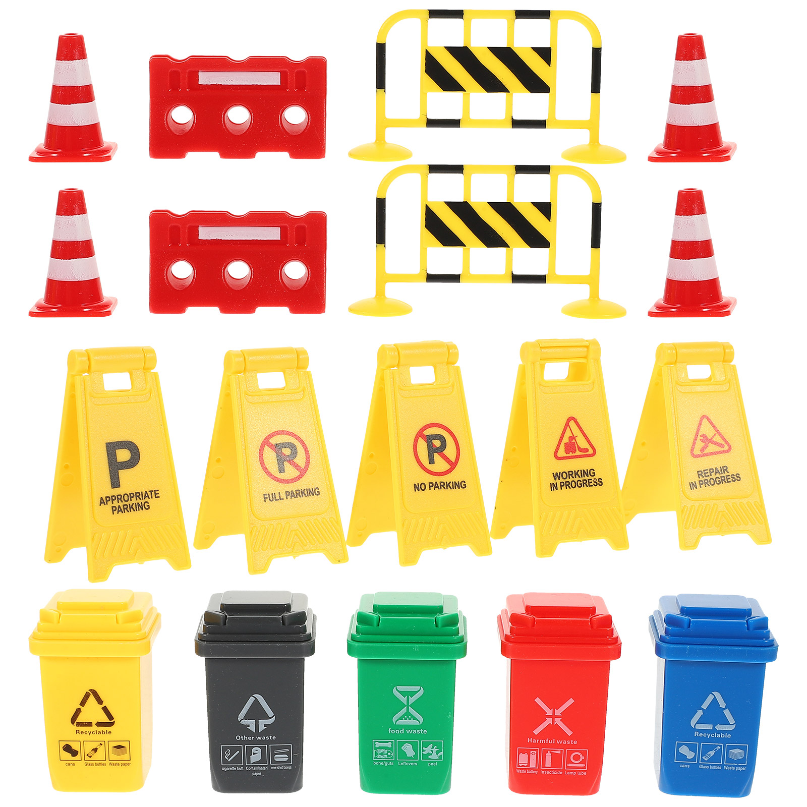 SHOWERORO 4.0X2.5X2.5in Roadblock Traffic Sign Toys Pretend Play ...