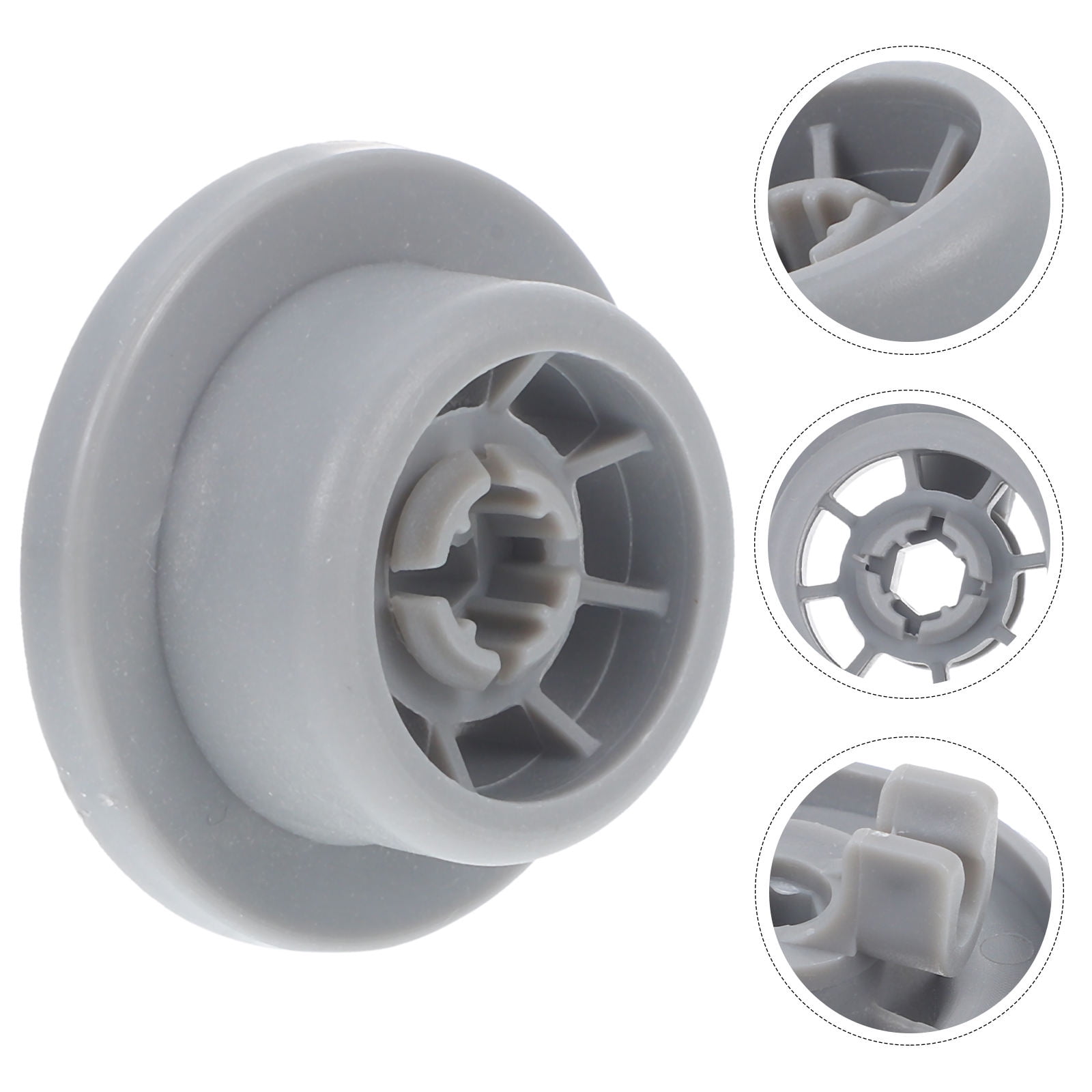 SHOWERORO 4Pcs Grey Plastic Dishwasher Lower Rack Wheel For Daily Use ...
