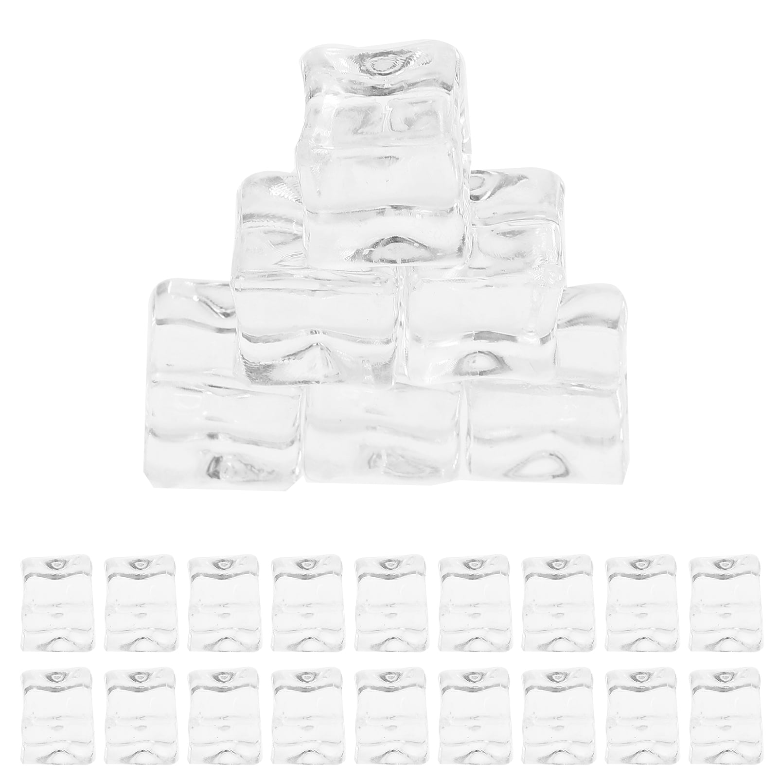 SHOWERORO 50Pcs Fake Ice Cubes Transparent Irregular Square Plastic ...