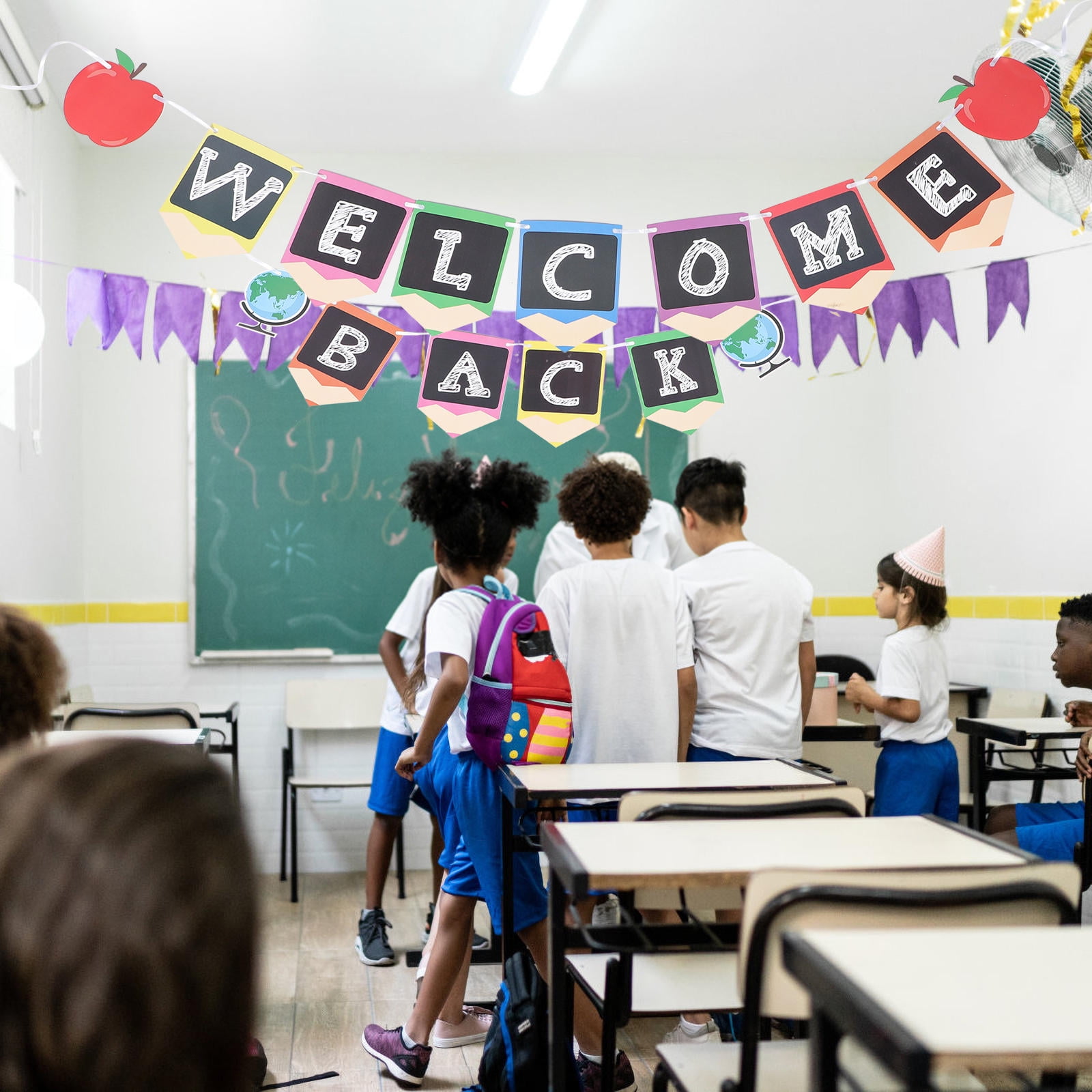 SHOWERORO 5Pack Welcome Hanging Sign Banner for Classroom Arrangement ...