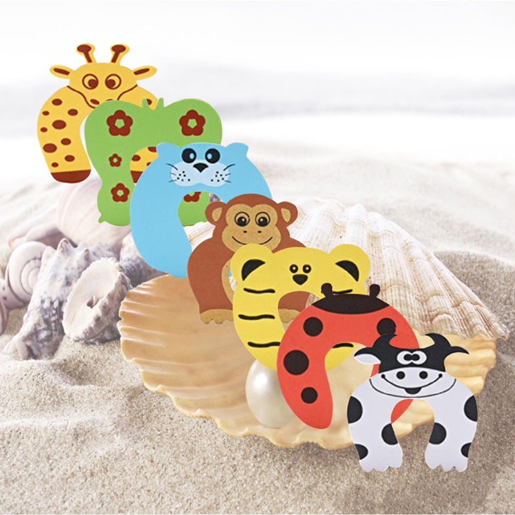 SHOWERORO 5Pcs Child Safety Door Stop Curve Shaped Cartoon Animal Noise ...