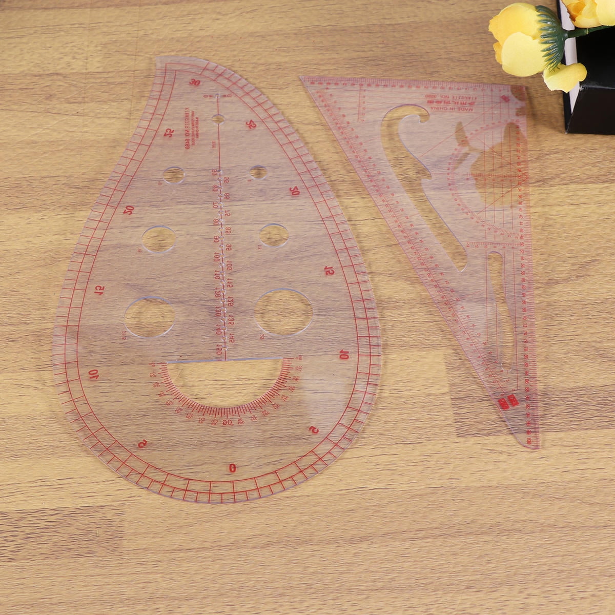 SHOWERORO 7Pcs Clear Ruler for Sewing Transparent Plastic Drafting ...