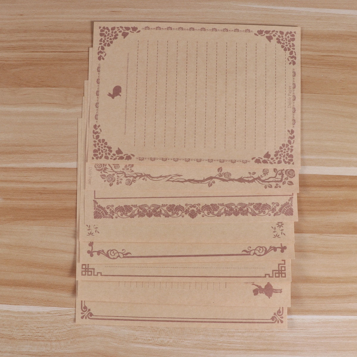 SHOWERORO 8Pcs Vintage Letter Paper Assorted Color Rectangular Writing ...