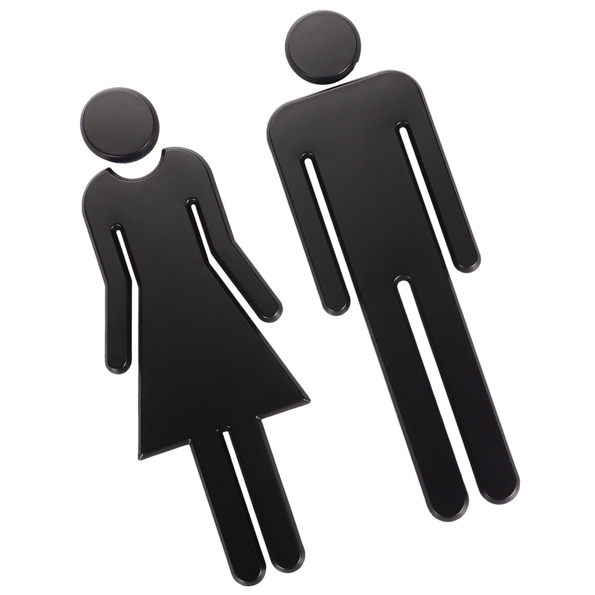 SHOWERORO Bathroom Sign for Home 1Set Modern Black ABS Restroom ...