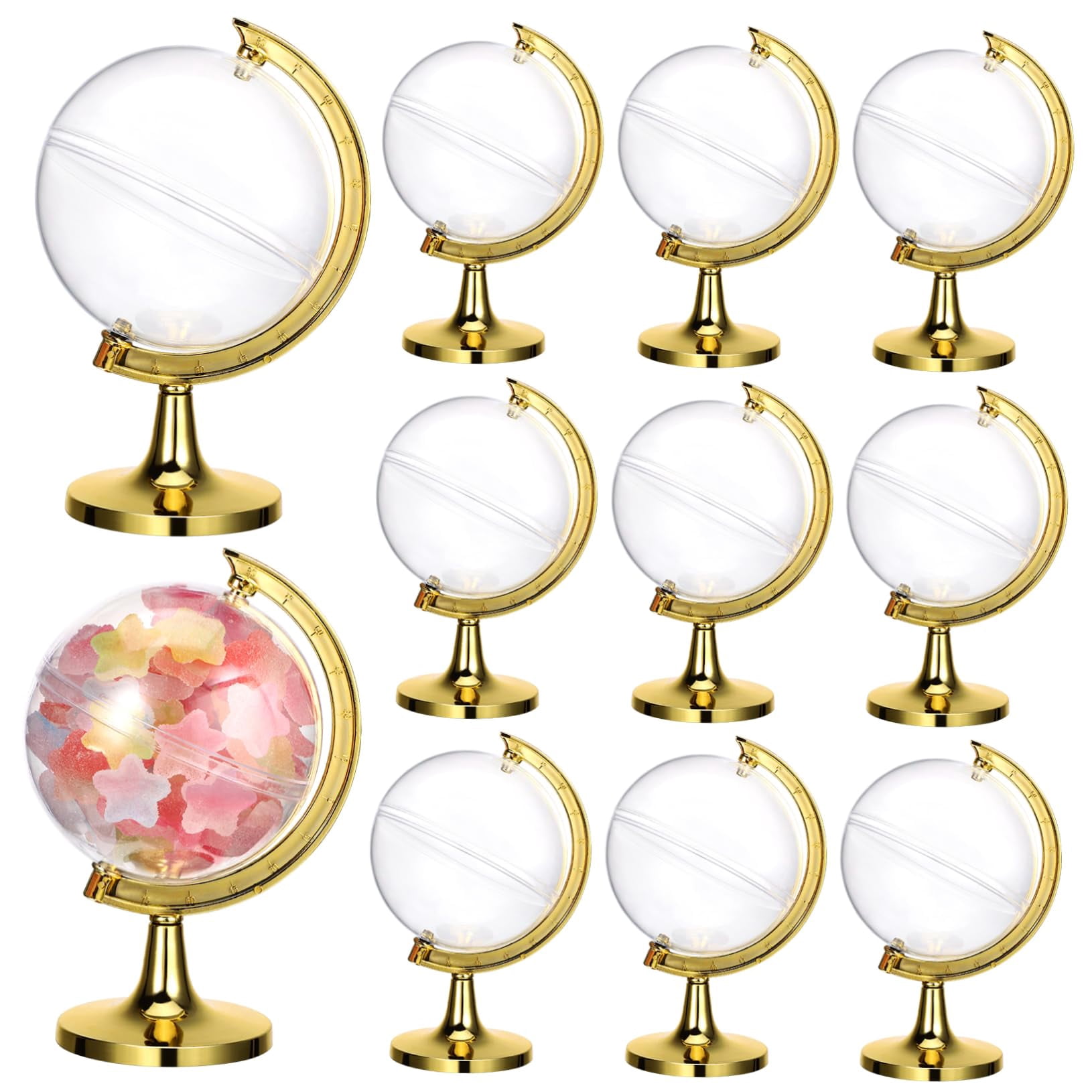 SHOWERORO Clear Plastic Globe-Shaped Candy Boxes - 12pcs Party Favor ...