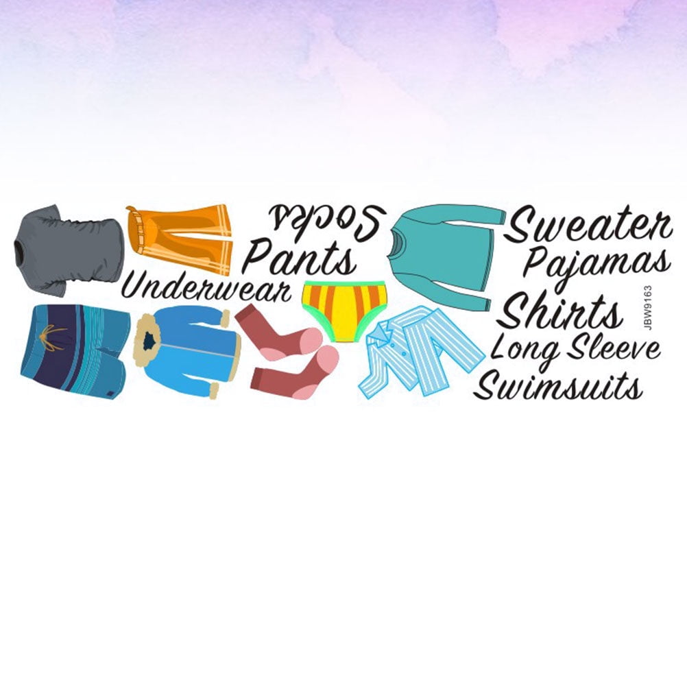SHOWERORO Clothing Classification Stickers 1Pack PVC Wardrobe Decals No ...