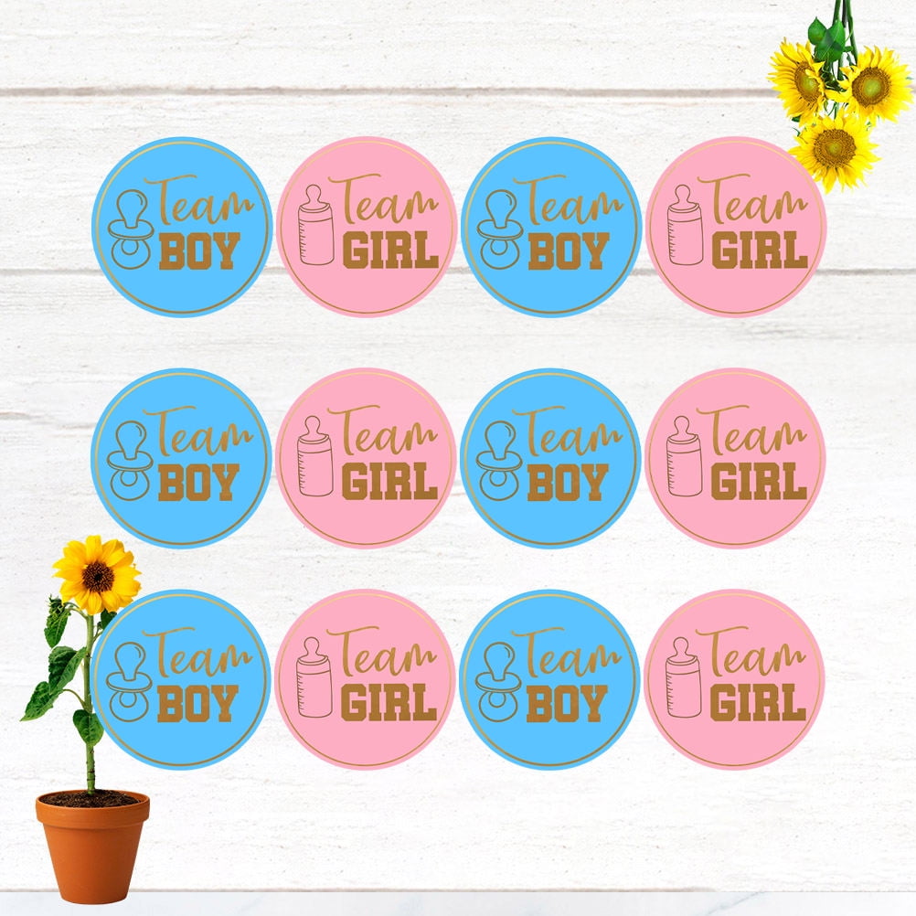 SHOWERORO Gender Revealing Stickers for Baby Shower Self Adhesive ...
