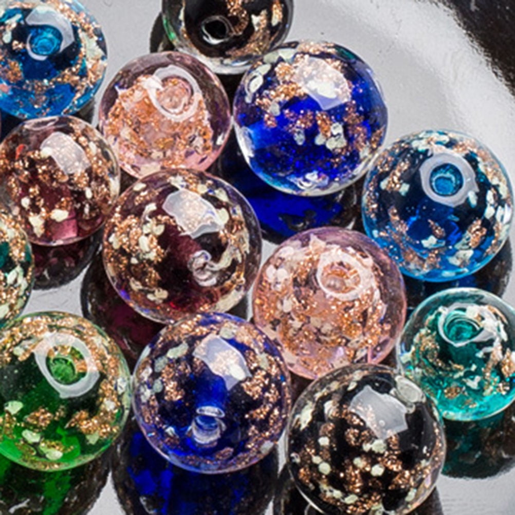 SHOWERORO Glass Beads for Jewelry Large Hole Loose Beads Assorted Color ...