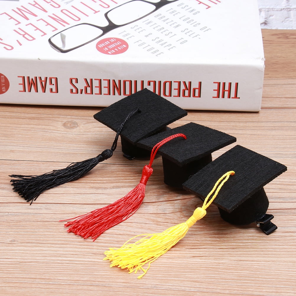 SHOWERORO Red Felt Cloth Metal Mini Graduation Cap Hair Clips 2Pcs for ...