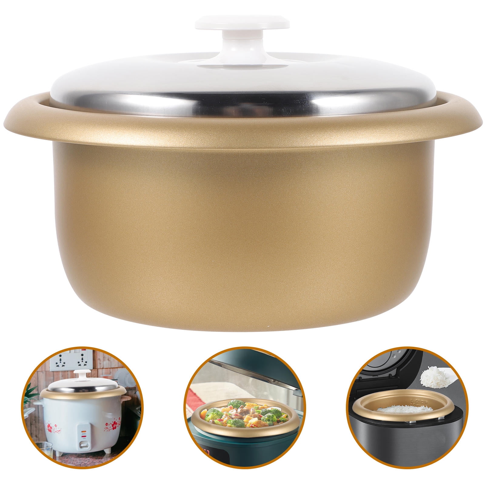 SHOWERORO Replacement Rice Cooker Inner Pot 11.6x9x4.1in Iron and Non ...