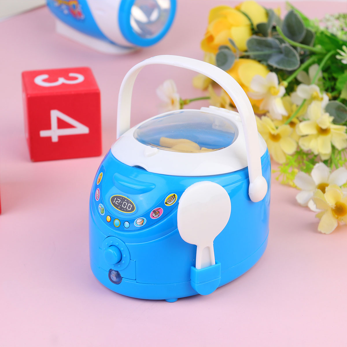 SHOWERORO Toy Rice Cooker Pretend Play Kitchen Appliances 5.3X3.9X3.7in ...