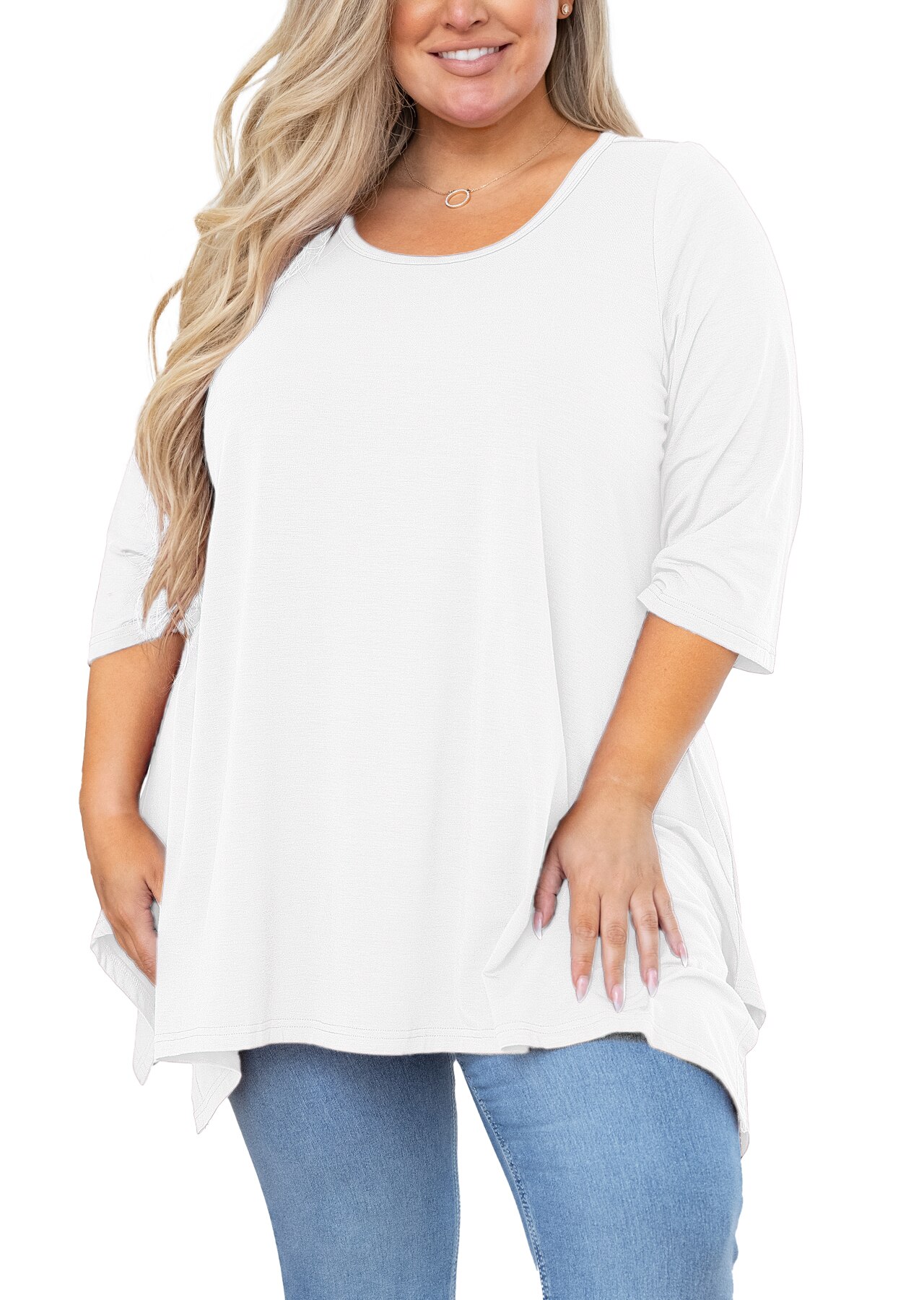 White Mark Women's Plus Marlene Tunic Top - Walmart.com