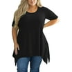 SHOWMALL Plus Size Tunic Top for women 3/4 Sleeve Blouse Gray 3X ...