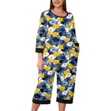 Showmall Women Plus Size Pajama Set, 3/4 Sleeve Top, Capri Pants with ...