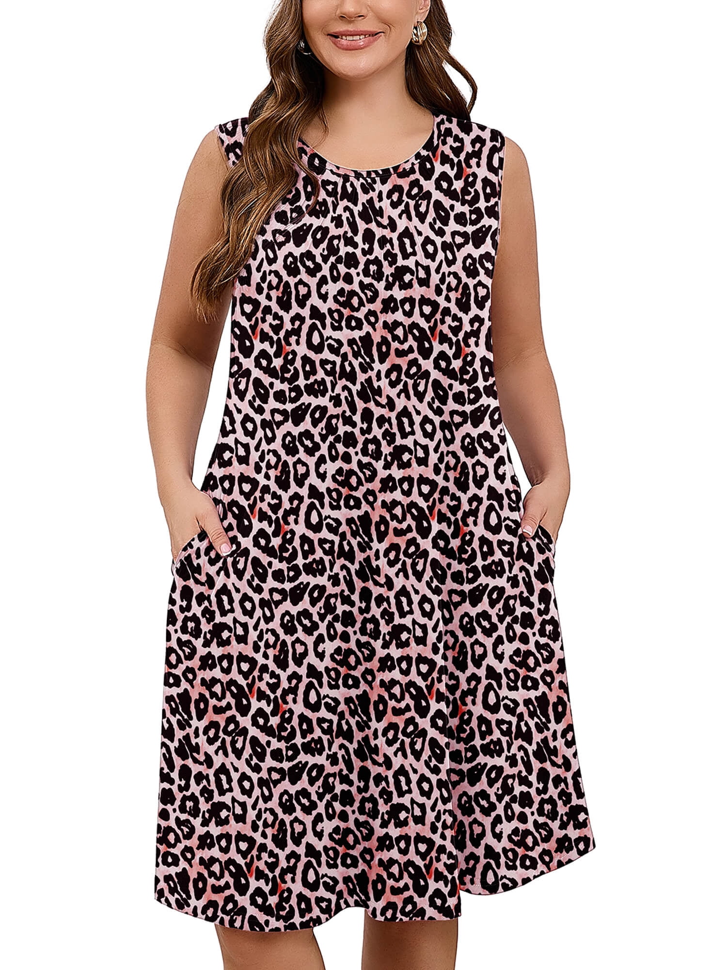 SHOWMALL Women's Plus Dresses Floral Casual Sleeveless Beach Tank ...